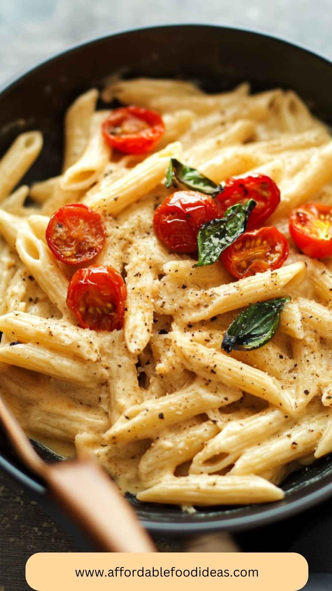 Creamy Vegan Garlic Pasta With Roasted Tomatoes Affordable Food Ideas
